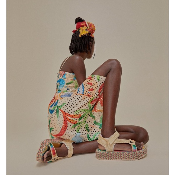 FARM Rio | Shoes | Farm Rio In Colorful Toucans Flatform Raffia Sandals ...
